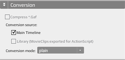 How does GAF Converter select content for conversion?